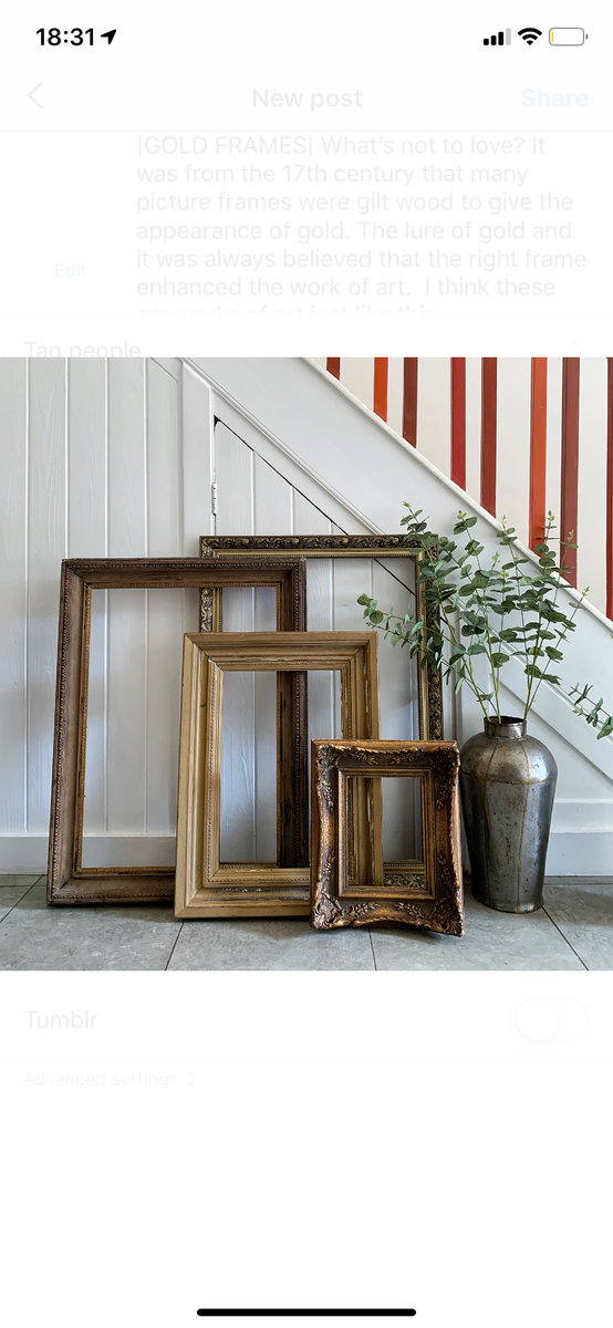 Large Rustic Gold Frame with beautiful patina – Reclectic