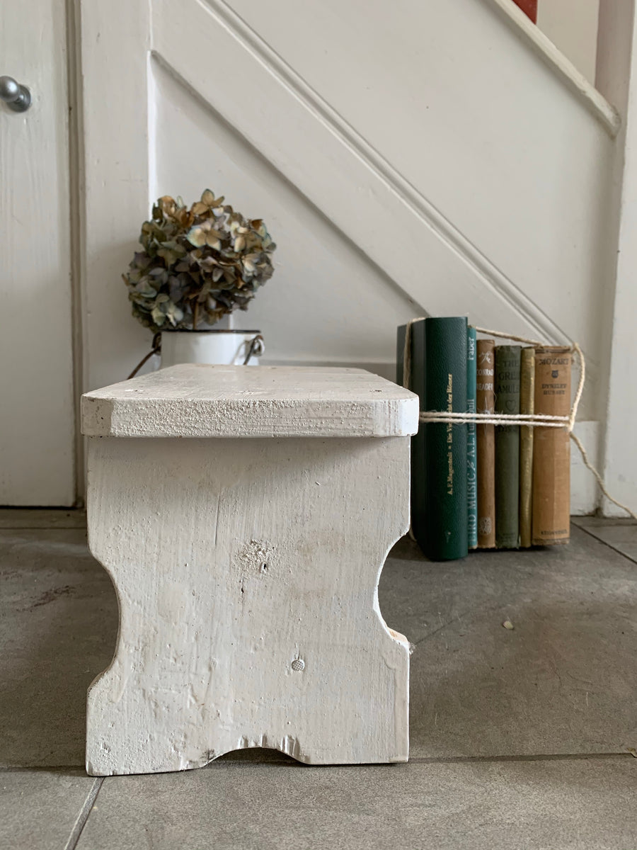 Mini Rustic White Painted Stool – Reclectic