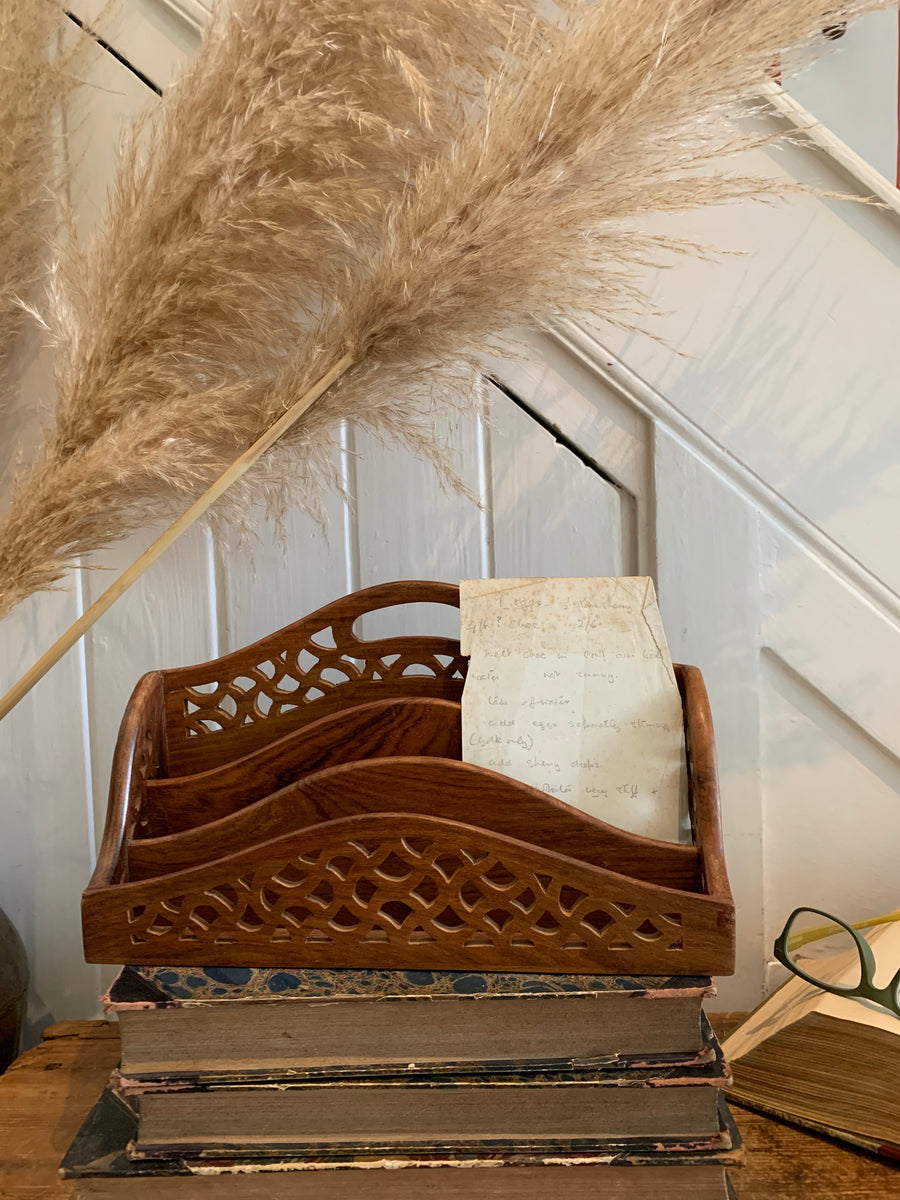 Vintage Letter Rack Vintage letter rack Wood Box Desk storage desk ...