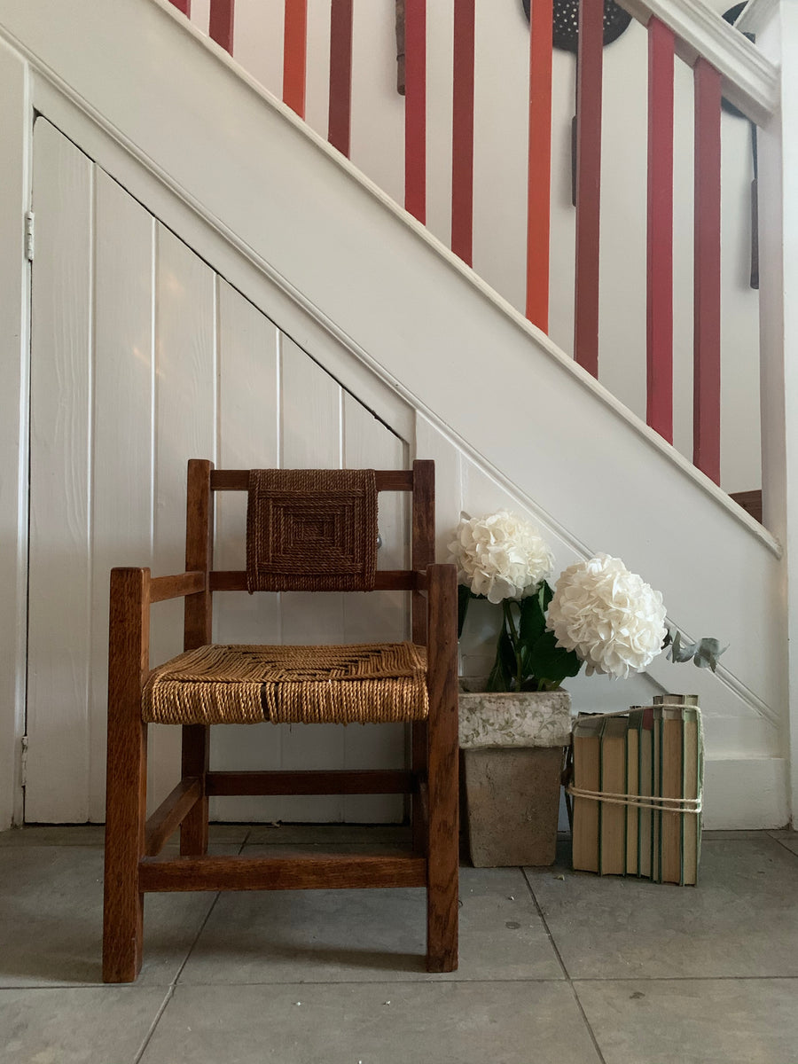 Small Vintage Woven Rush Chair – Reclectic